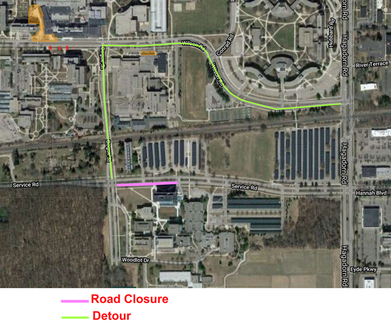 Service Road between Bogue Street and ISTB loading dock entrance ...